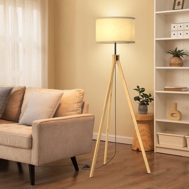 Fedirko 60" Wood Tripod Floor Lamp